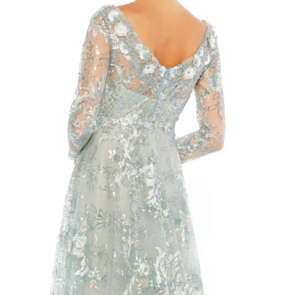 Mac Duggal | Dresses | Mac Duggal 3d Floral Embroidered Illusion Long ...